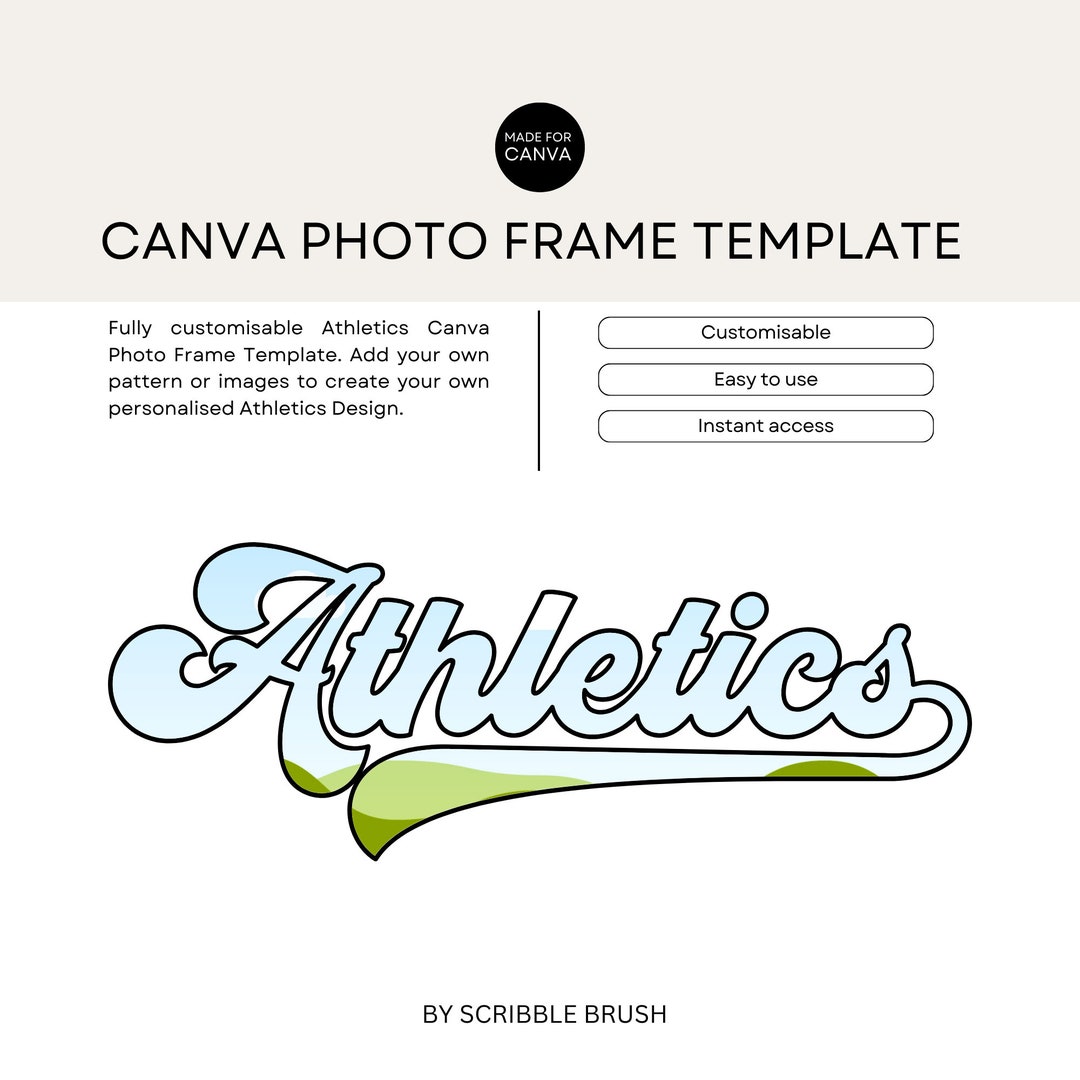 Canva Frame Template, Retro Athletics Photo Frame, Editable Photo ...