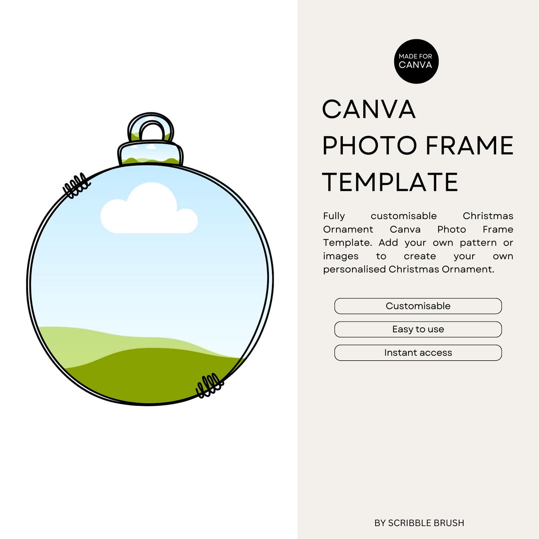 Canva Photo Frame Template, Christmas Ornament Photo Frame Canva ...