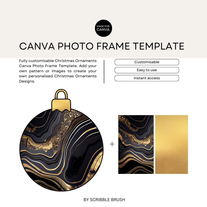 Canva Template Photo Frame, Christmas Ornaments Add Your Own Photo ...