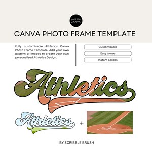 Canva Frame Template, Retro Athletics Photo Frame, Editable Photo ...