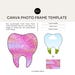 Tooth Canva Frame Template, Add Your Own Pattern Teeth Photo Frame ...