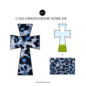 Cross Photo Frame Canva Template, Easy to Use Drag & Drop Pattern or ...