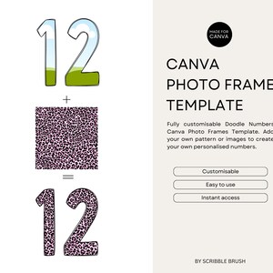 Canva Frame Template, Doodle Blank Numbers, Editable Photo Fill Number ...