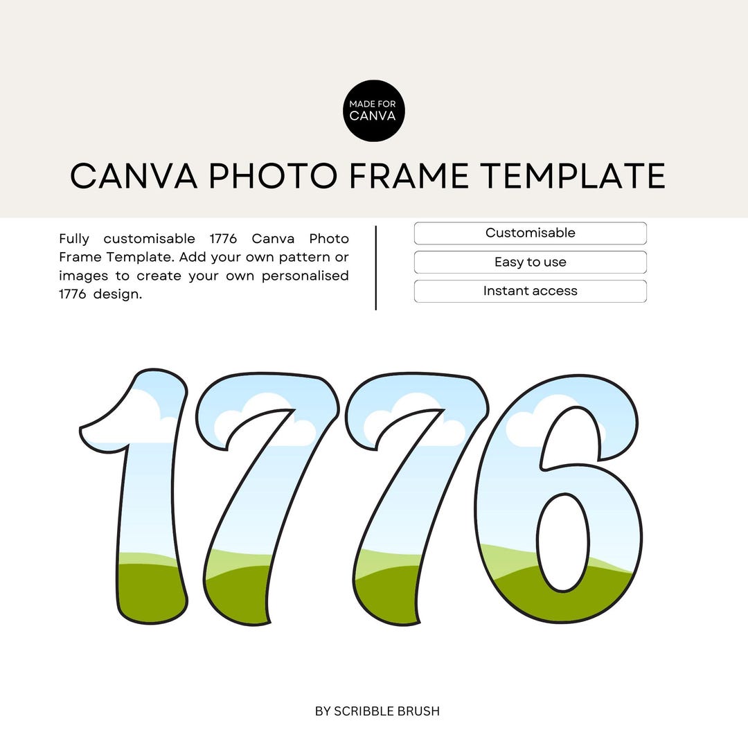 1776 Independence Day Canva Photo Frame Template (digital Download) - Etsy