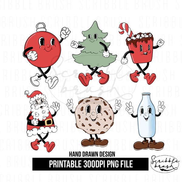 Retro Characters Clipart - Etsy