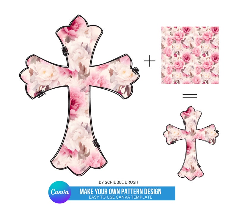 Canva Frame Template, Editable Photo Fill Cross, Create Your Own Drag ...