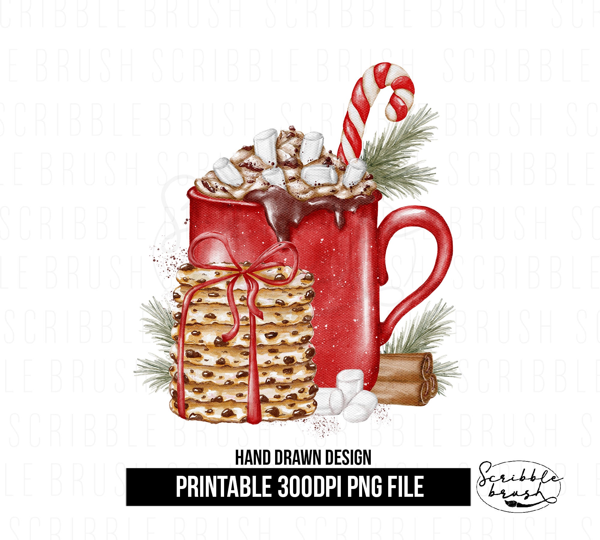 Christmas Hot Cocoa Mug Png Clipart Hot Chocolate Candy Cane - Etsy