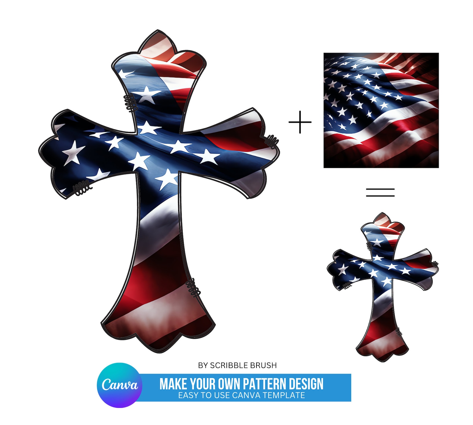 Canva Frame Template, Editable Photo Fill Cross, Create Your Own Drag ...