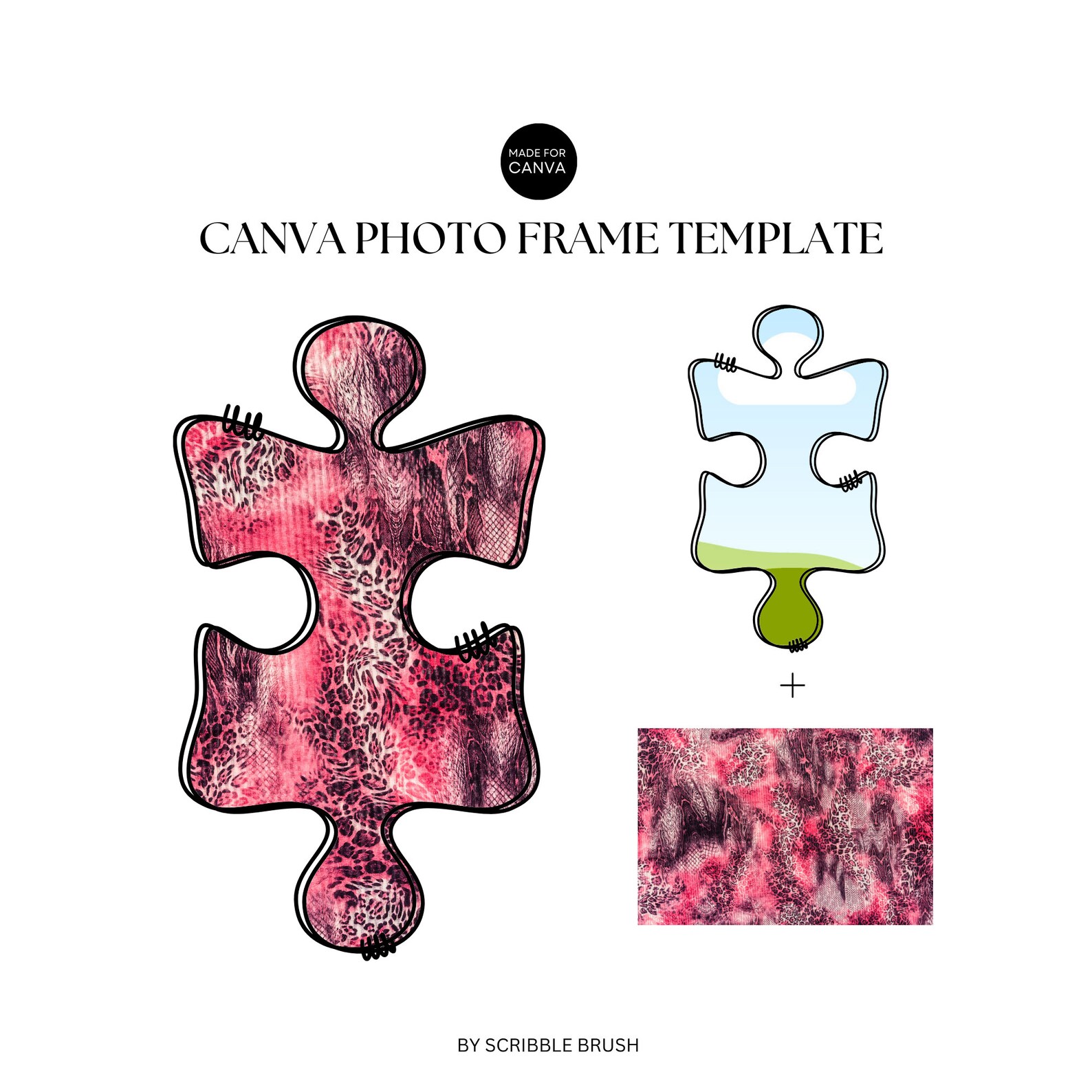 Canva Photo Frame Template, Doodle Puzzle Piece Photo Frame Canva ...