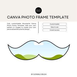 Canva Frame Template, Blank Moustache Frame, Editable Photo Fill ...