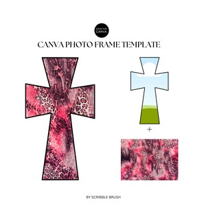 Cross Photo Frame Canva Template, Easy to Use Drag & Drop Pattern or ...