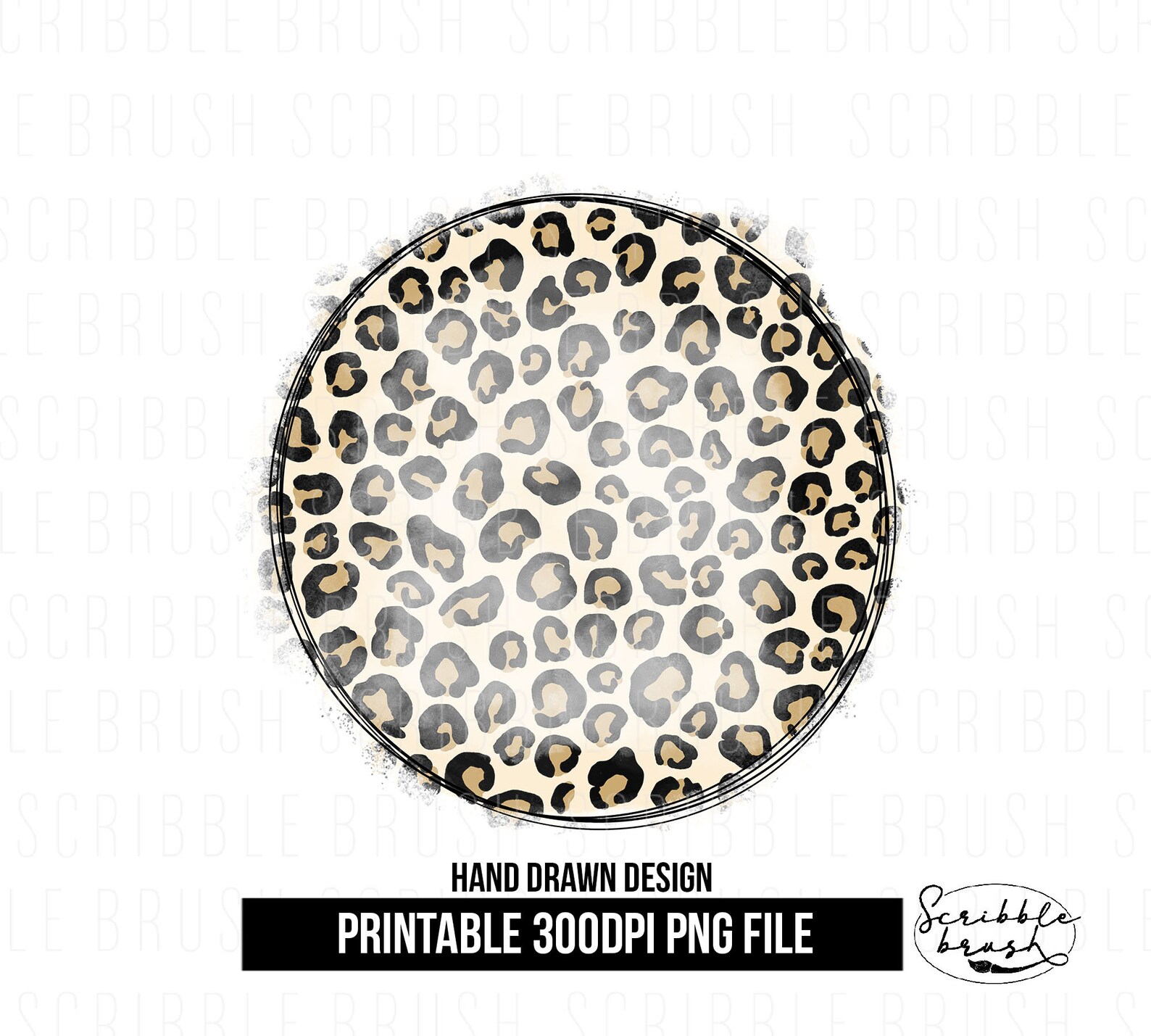 Circle Leopard Print Frame Sublimation PNG Distressed - Etsy