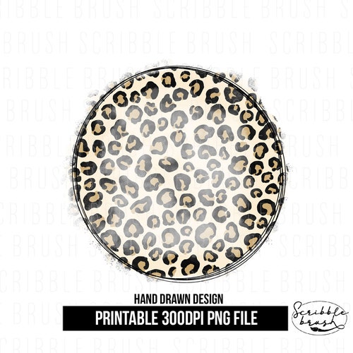 Circle Leopard Print Frame Sublimation PNG Distressed - Etsy