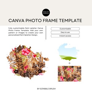 Canva Frame Template, Paint Splatter, Editable Splash Photo Frame ...