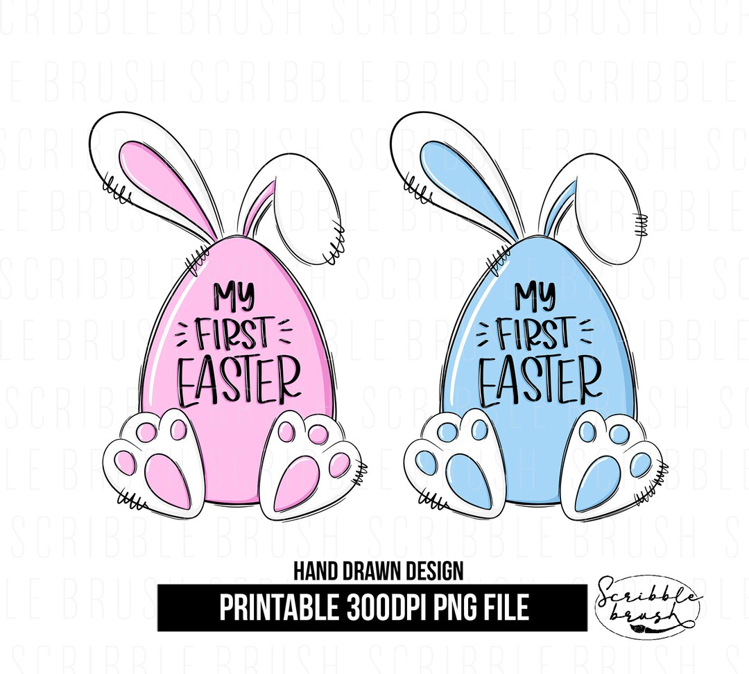 My First Easter Bunny Girl Boy Sublimation Design PNG, Twins Easter ...