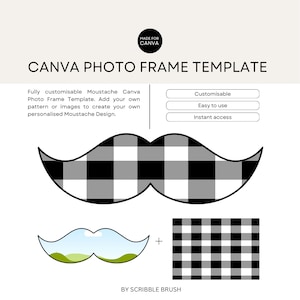 Canva Frame Template, Blank Moustache Frame, Editable Photo Fill ...