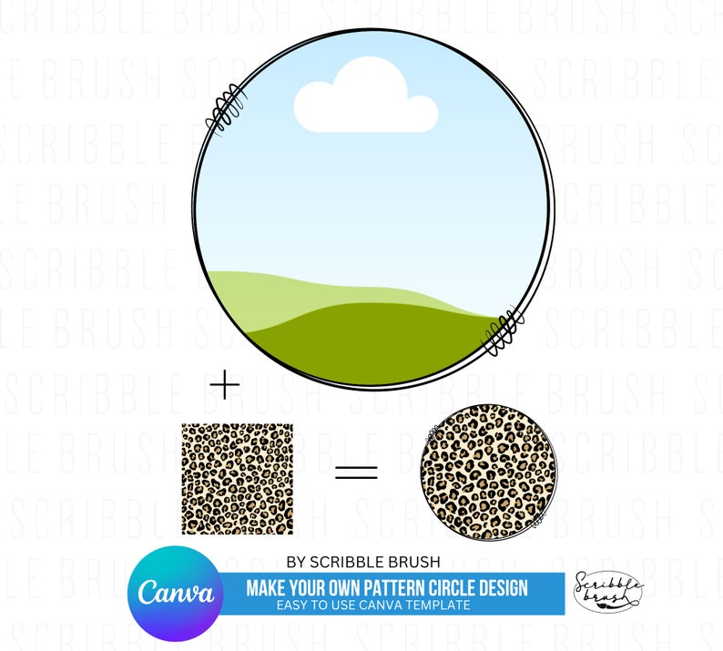 Canva Photo Frame Template Add Your Own Pattern Photo Circle - Etsy