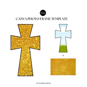 Cross Photo Frame Canva Template, Easy to Use Drag & Drop Pattern or ...