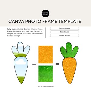 Canva Frame Template, Easter Carrots Monogram Photo Frames, Editable ...