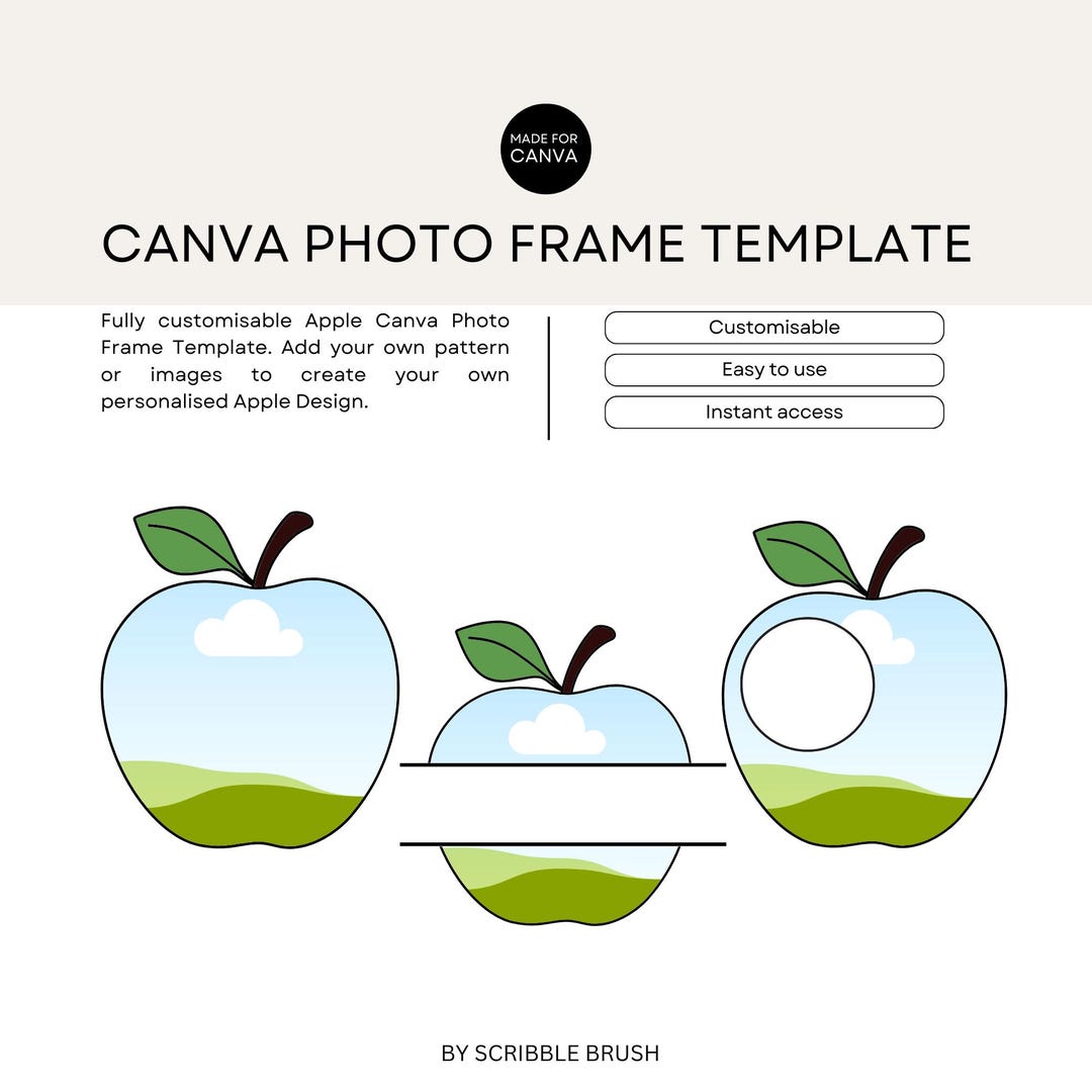 Apple Monogram Canva Template Photo Frame, Add Your Own Photo Canva ...