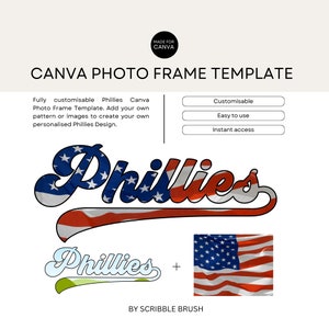 Canva Frame Template, Retro Phillies Photo Frame, Editable Photo ...