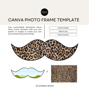 Canva Frame Template, Blank Moustache Frame, Editable Photo Fill ...