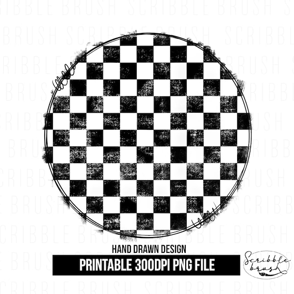 Checkered Background Round Svg - Etsy