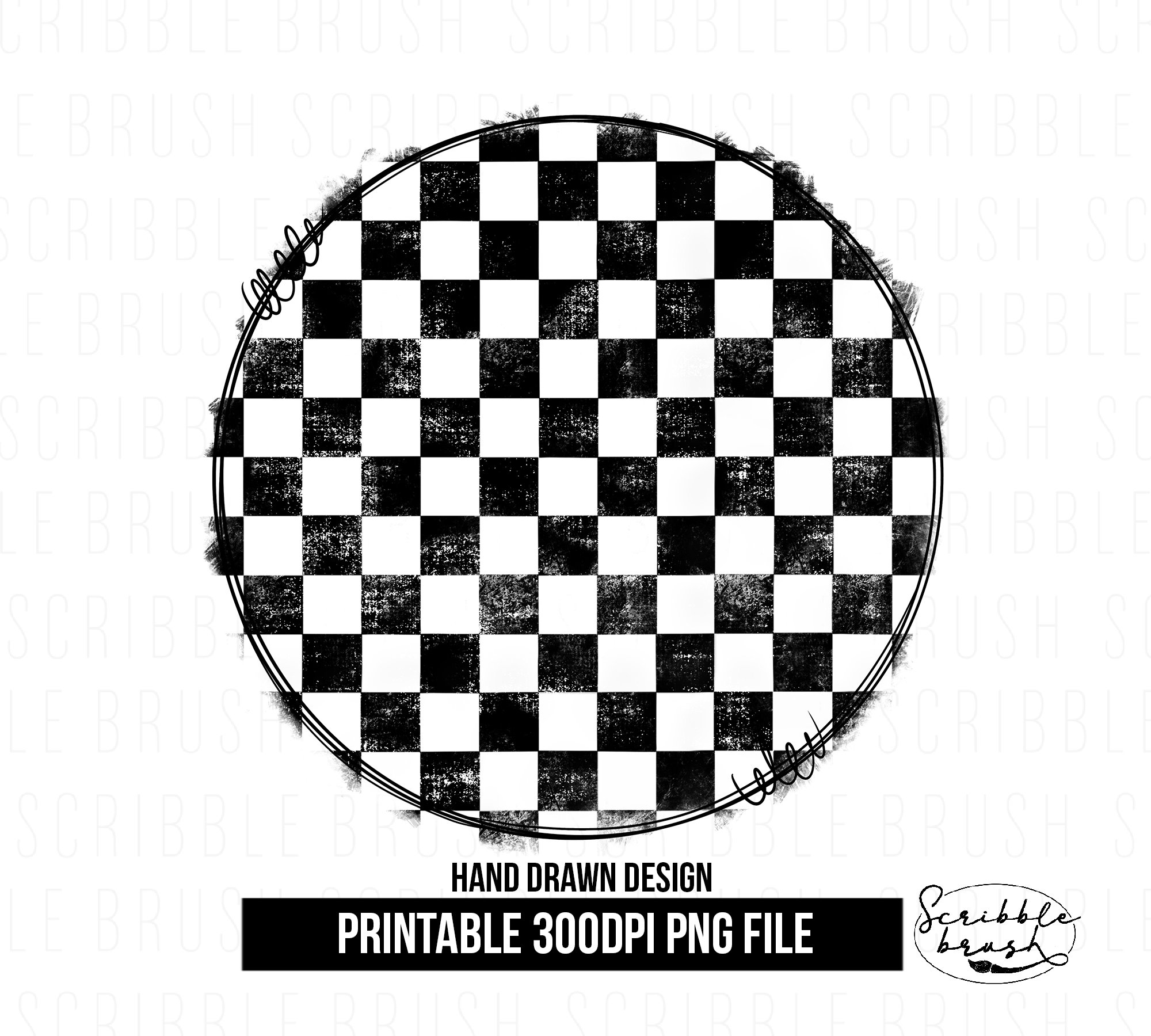 Round Checkered Backsplash Sublimation PNG Printable Retro - Etsy