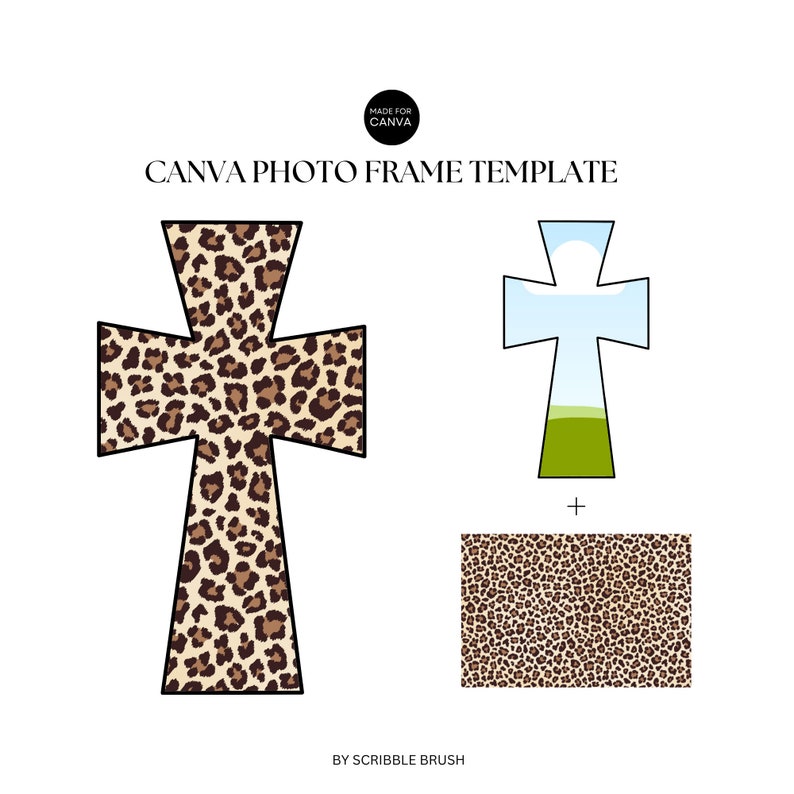 Cross Photo Frame Canva Template, Easy to Use Drag & Drop Pattern or ...