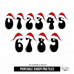 Santa Christmas Alpha Set PNG, Santa Claus Hat Sublimation Letters ...