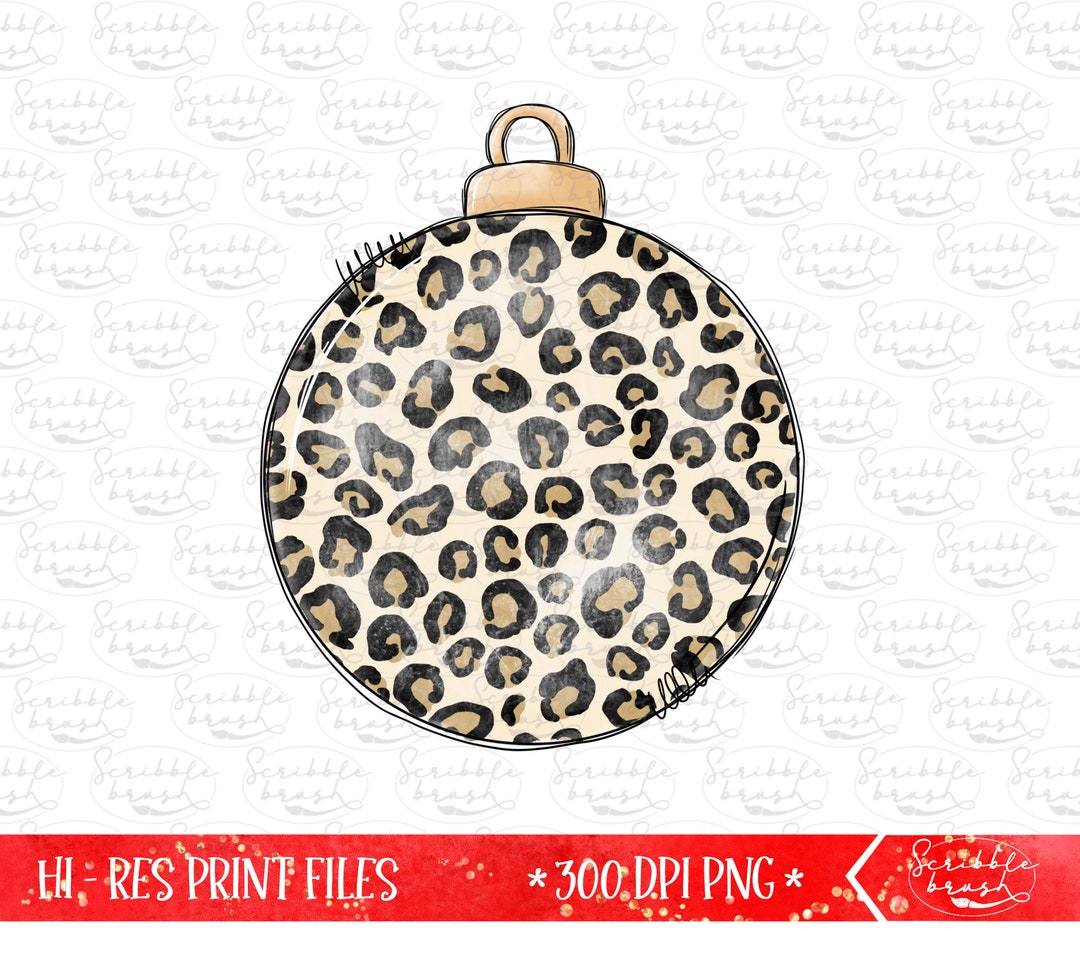 Leopard Print Christmas Ornament Sublimation Design (PNG Digital ...
