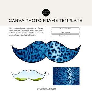 Canva Frame Template, Blank Moustache Frame, Editable Photo Fill ...