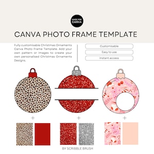 Canva Template Photo Frame, Christmas Ornaments Add Your Own Photo ...