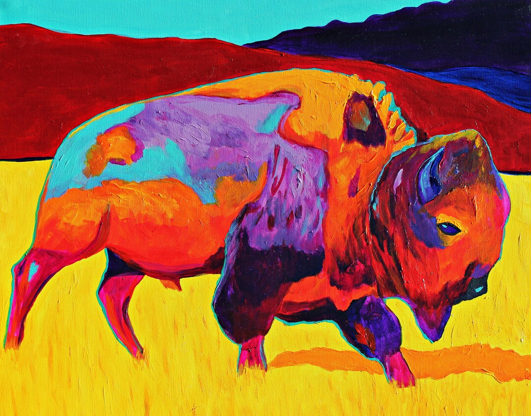 Bison, Archival Print, Various Sizes Available, by Artist John Hutson ...