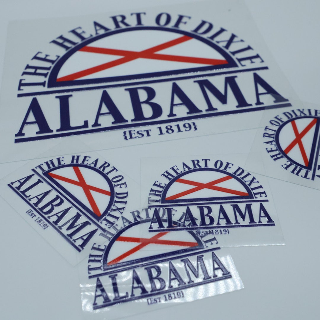 5-piece Alabama Heart of Dixe UV Decal Collection, Weather-resistant ...
