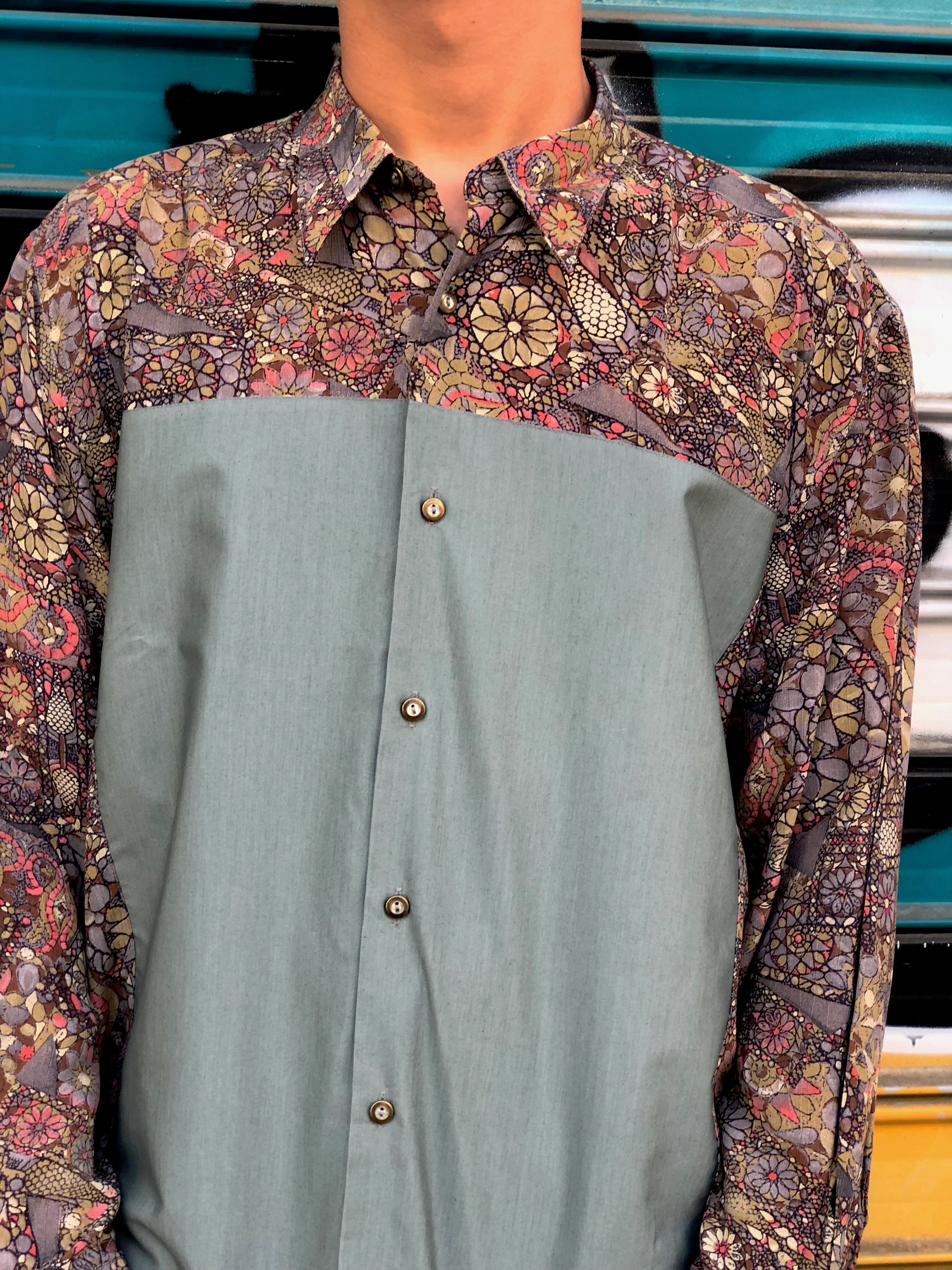 Vintage 80s Florar Printed Deadstock Shirt - Etsy UK