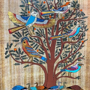 SKU 1. Authentic Egyptian Papyrus Art Work Hand Made in Egypt Birds in ...