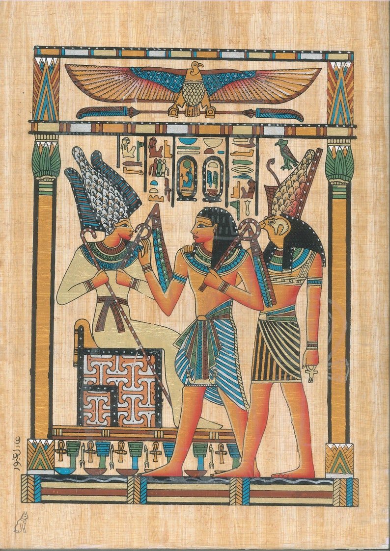 Item#3. Authentic Egyptian Papyrus Artwork Hand Made in Egypt, King ...