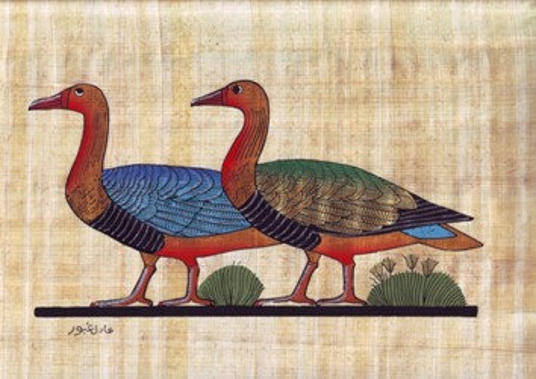 Item#115. Authentic Egyptian Papyrus Artwork Hand Made in Egypt, Geese ...