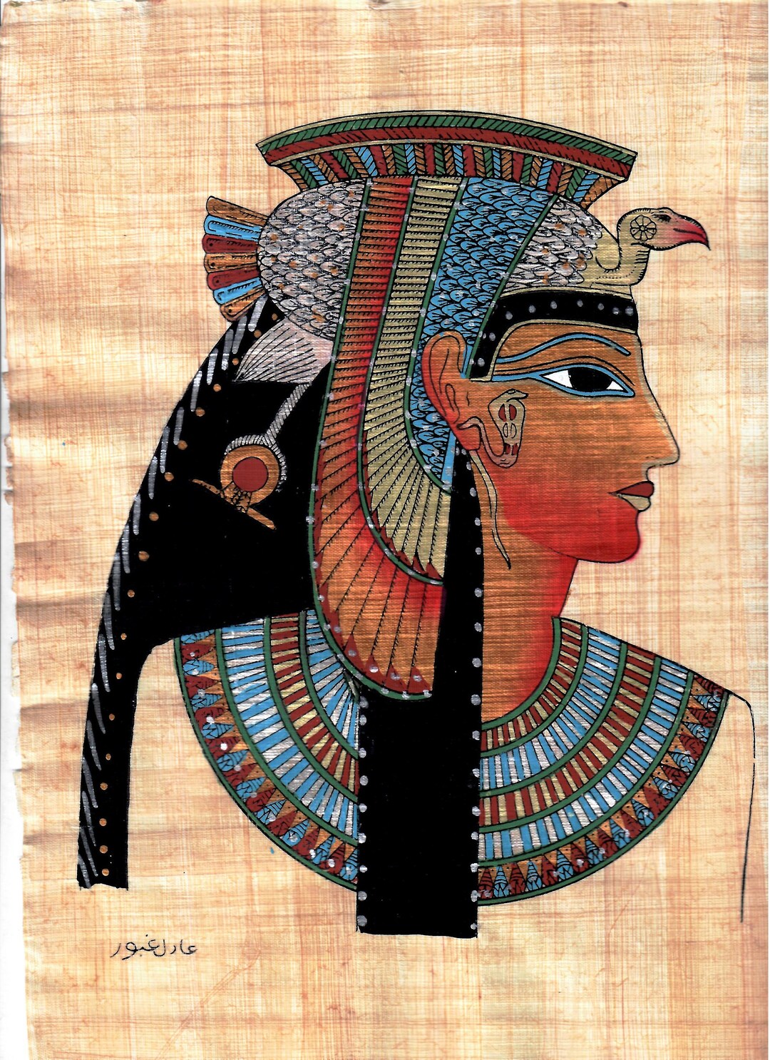 SKU 49. Authentic Egyptian Papyrus Art Work Hand Made in Egypt, Queen ...