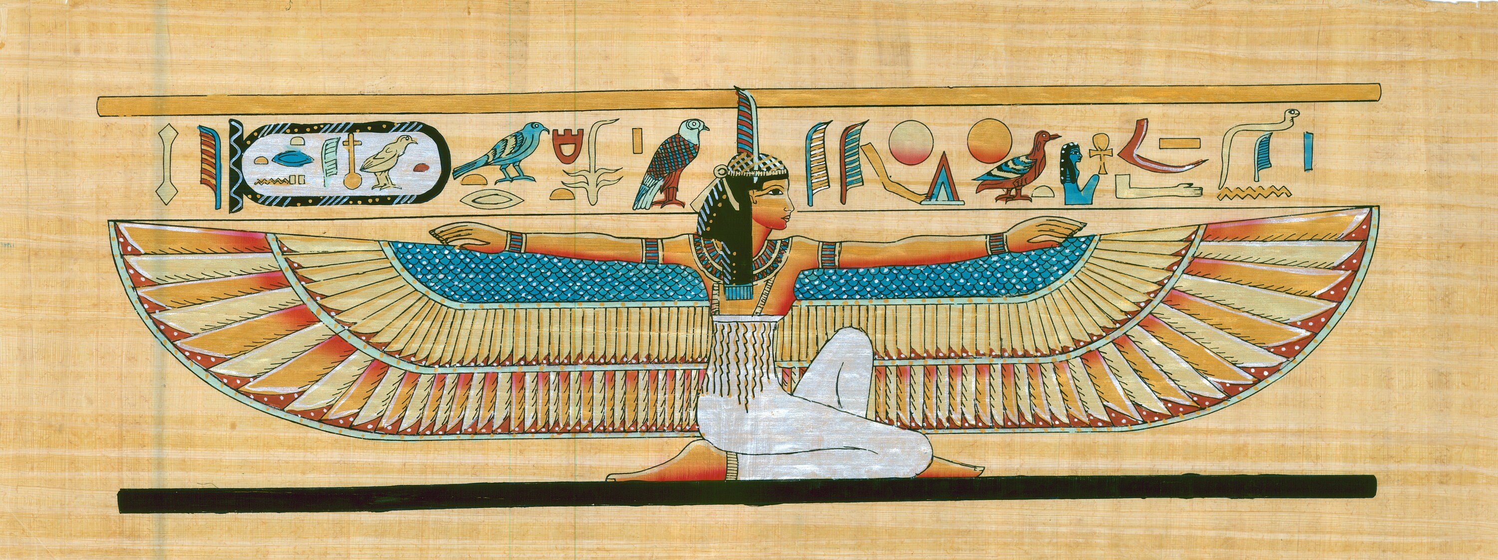 Item#122. Authentic Egyptian Papyrus Artwork Hand Made in Egypt. ISIS ...