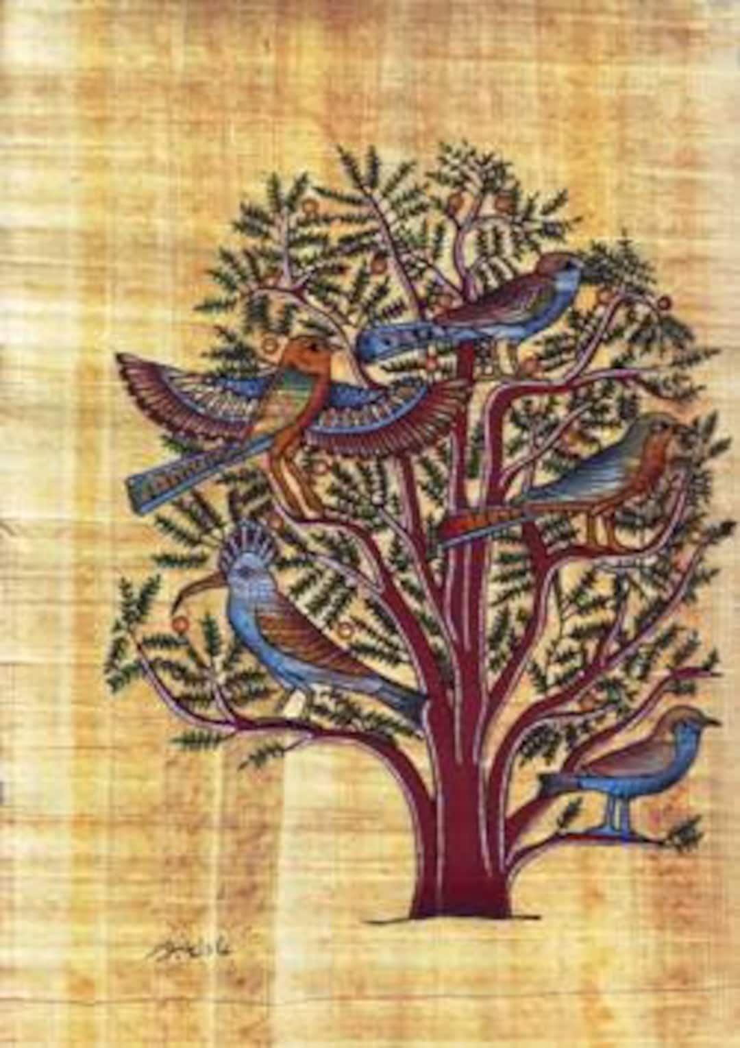 SKU 1. Authentic Egyptian Papyrus Art Work Hand Made in Egypt Birds in ...
