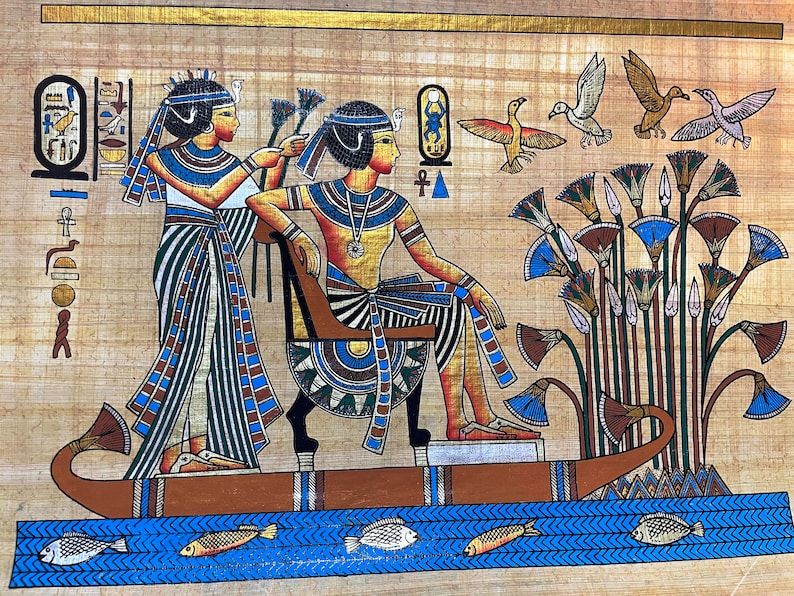 Item#143. Authentic Egyptian Papyrus Artwork Hand Made in Egypt, King ...