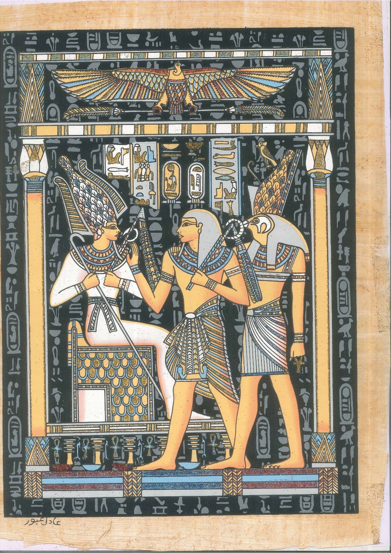 Item#3. Authentic Egyptian Papyrus Artwork Hand Made in Egypt, King ...