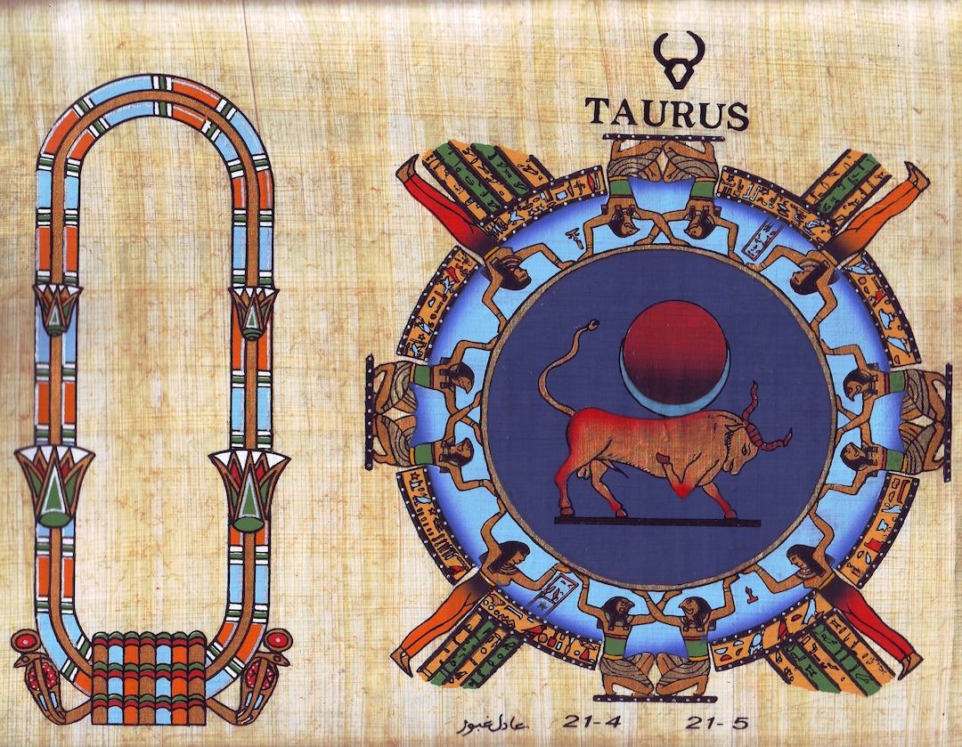 Lot of 12 Authentic Egyptian Papyrus Art Work Zodiac Signs. - Etsy