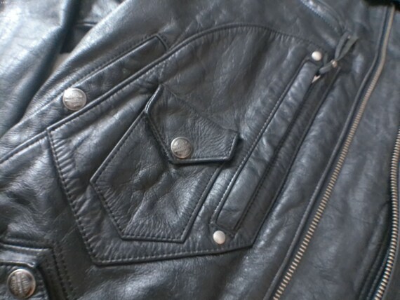 1996 Harley Davidson 7 Pocket Leather Jacket Debossed… - Gem
