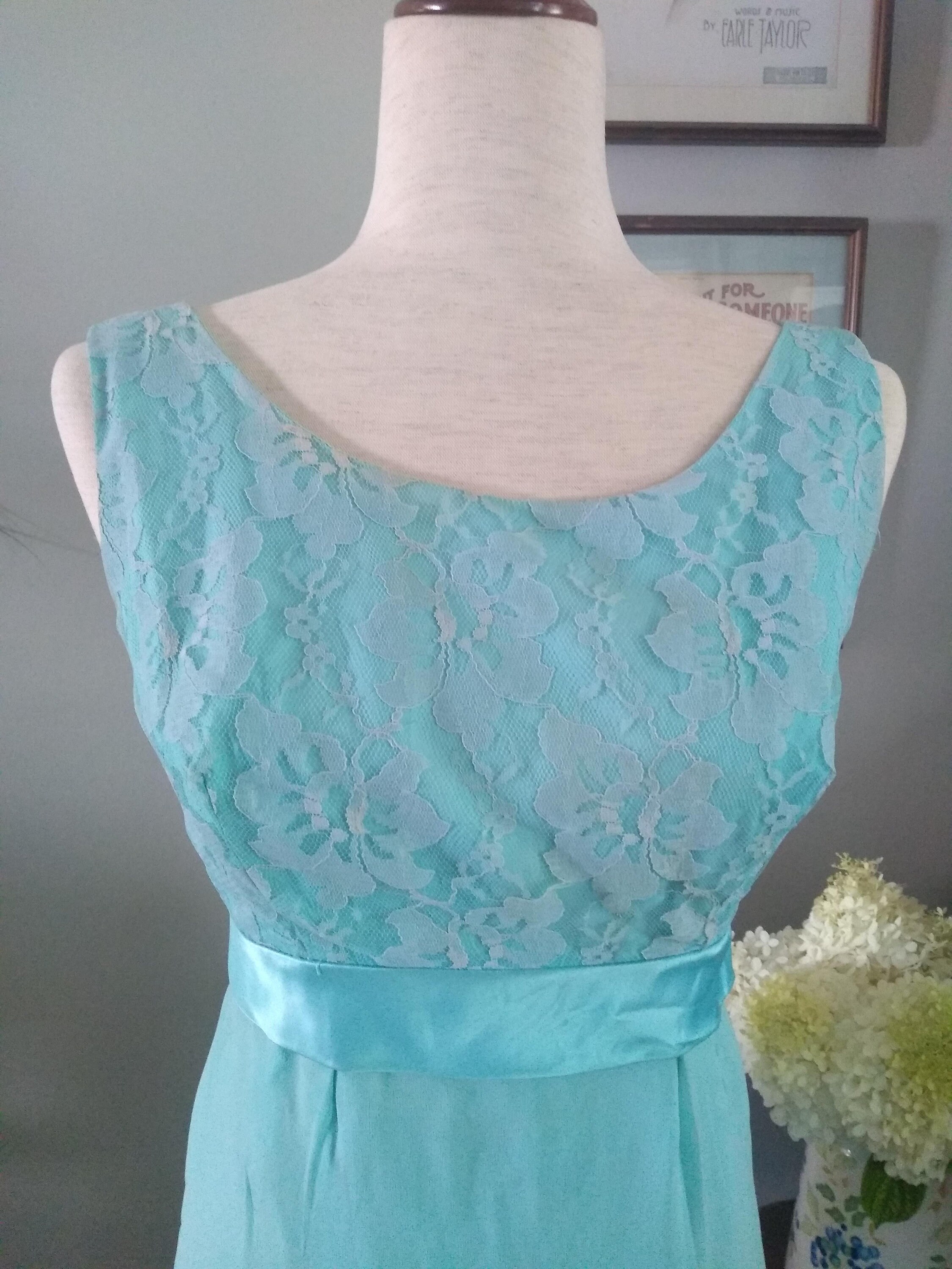1967 Pastel Blue Sleeveless Floor Length Prom/evening Dress - Etsy
