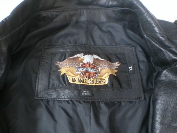 1996 Harley Davidson 7 Pocket Leather Jacket Debossed… - Gem