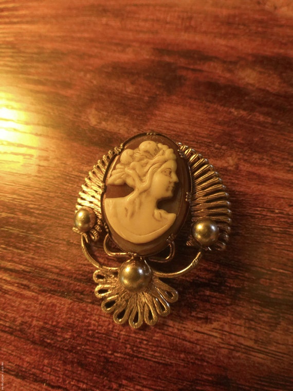 Vintage Greek Goddess Psyche Pin/Brooch - Gem