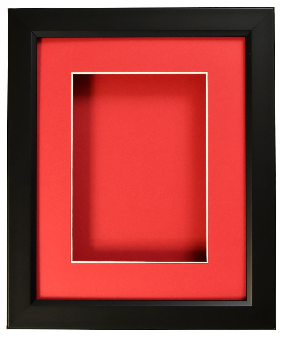 1038SB2218 Shadow Box Black Poly Frame - Red Mat - Etsy